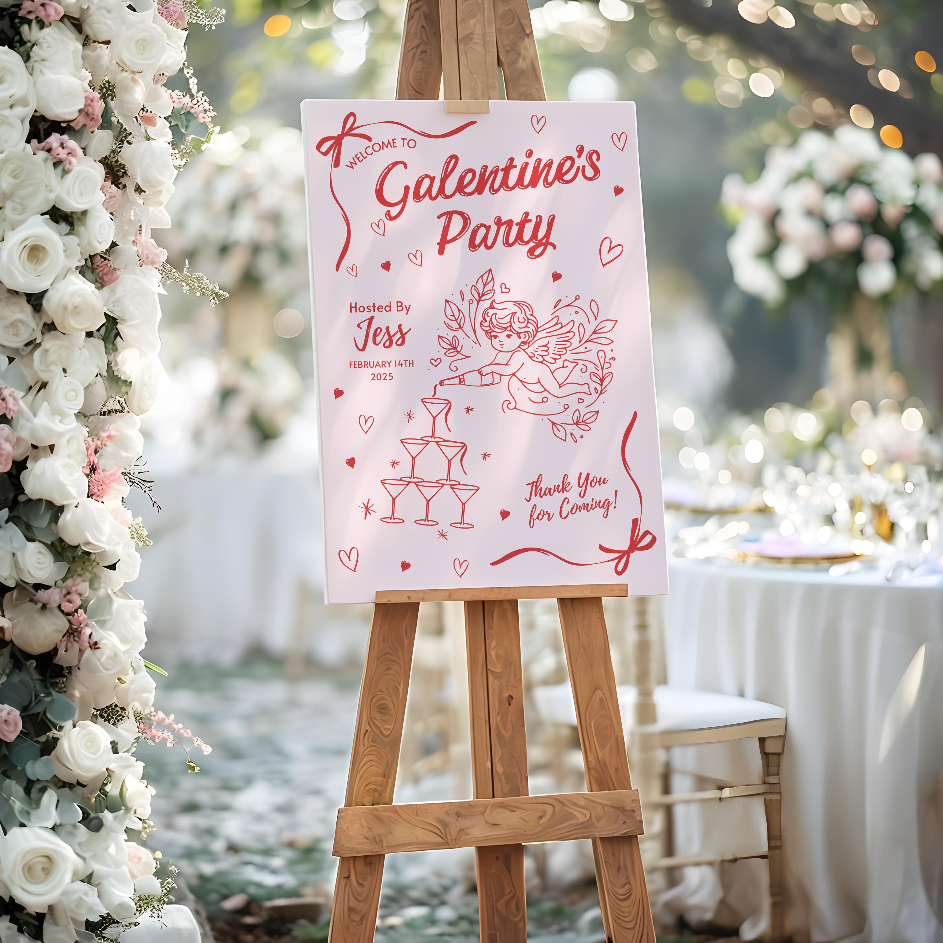 Valentines Party Welcome Sign, Welcome Poster for Valentines Day Party ...