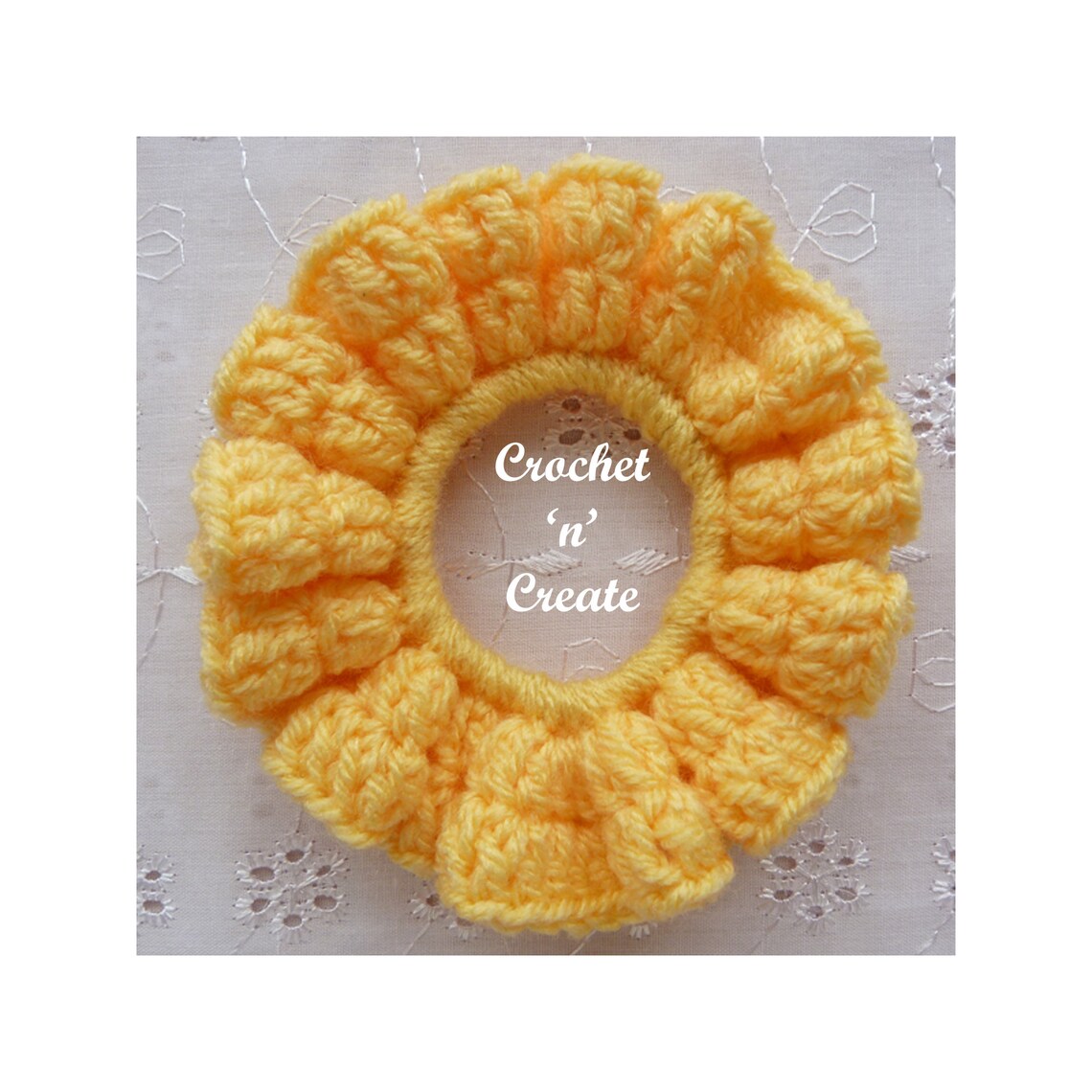 Crochet Ruffled Scrunchie Crochet Pattern DOWNLOAD CNC260 - Etsy