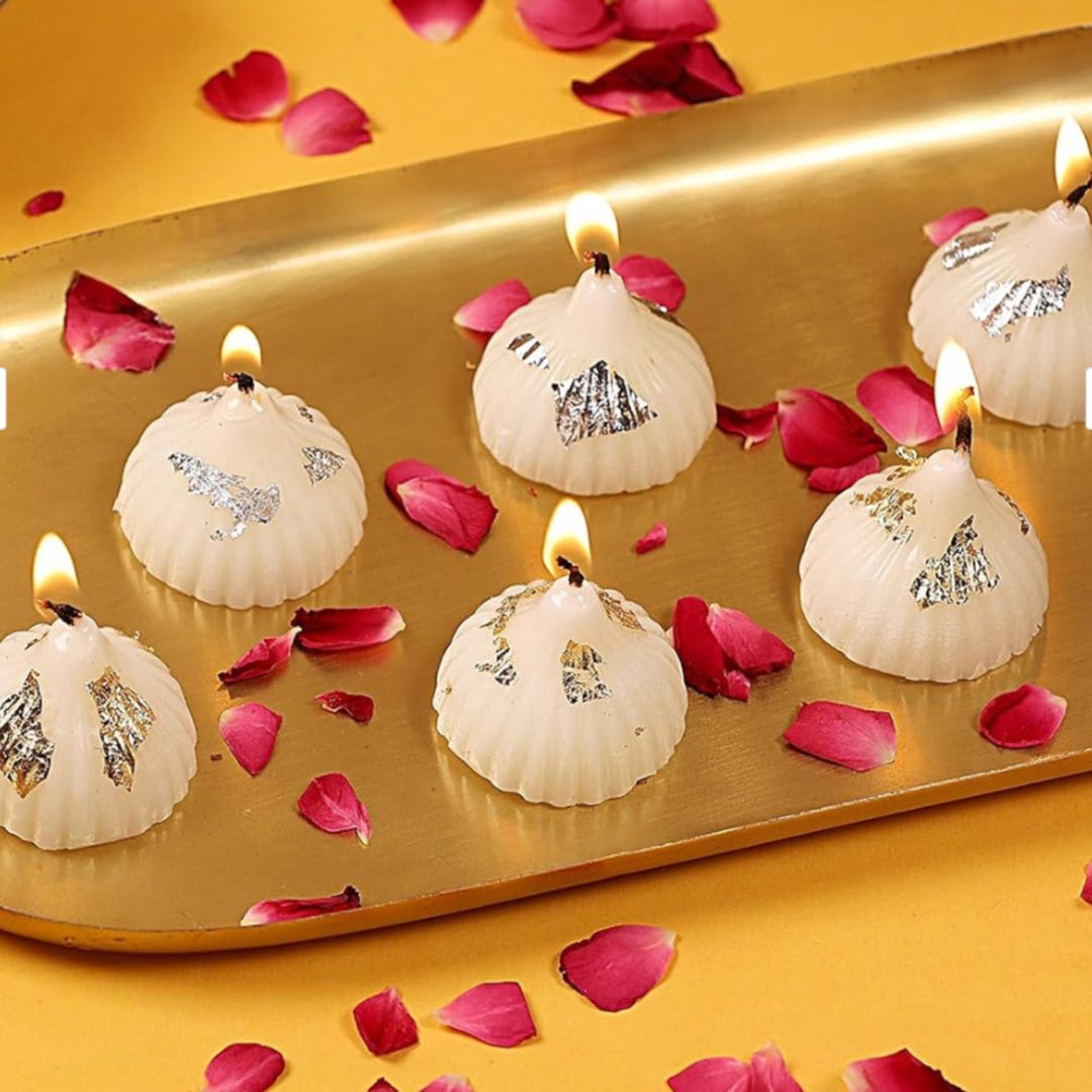 Modak Candle Set of 6 - for Pooja Diwali Navaratri Home Decor Diwali ...