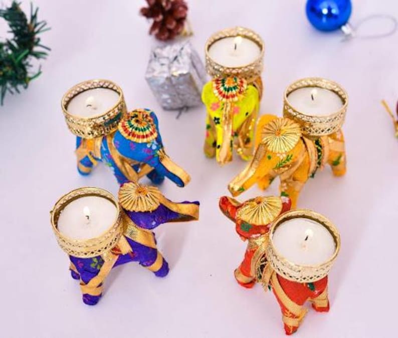 Elephant Tealight Candles - Diwali Decoration, Navaratri, Pooja ...