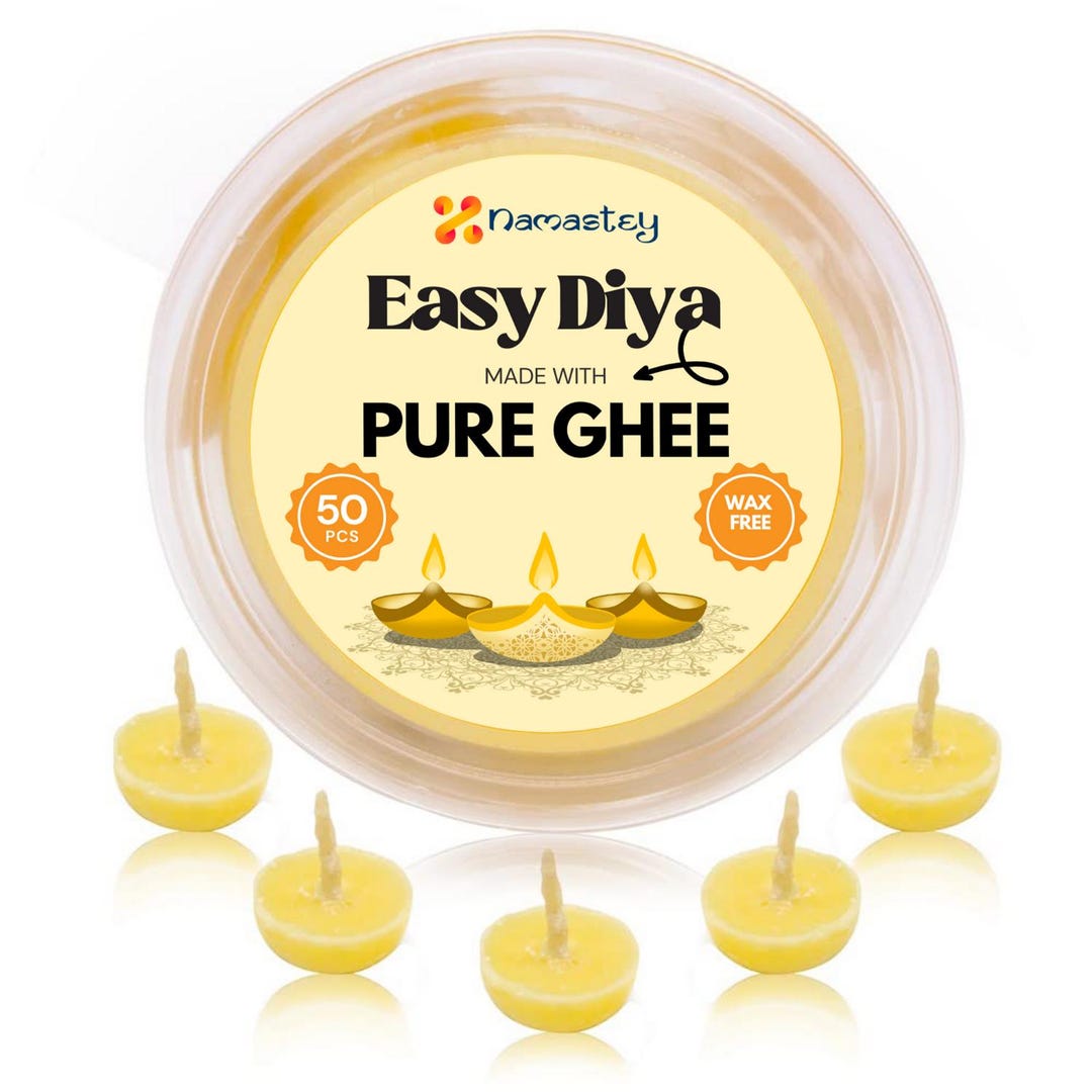 Pure Cow Ghee Wicks – 50 Wax-free Ghee Wicks for Pooja | 100% Natural ...