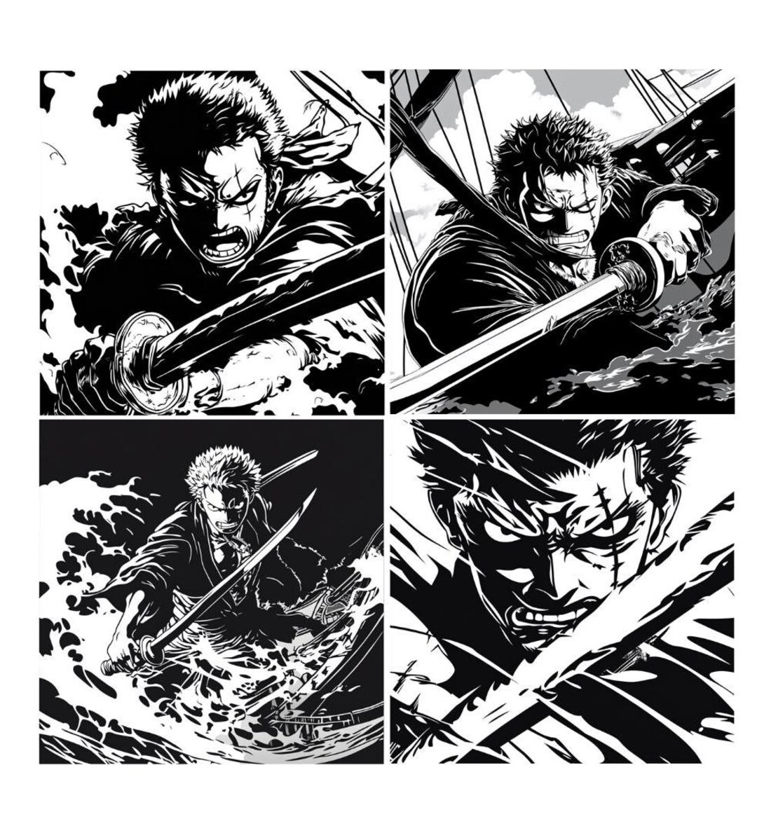 One Piece,4 File Roronoa Zoro Svg, Laser Engraving,dxf,one Piece,4 File ...