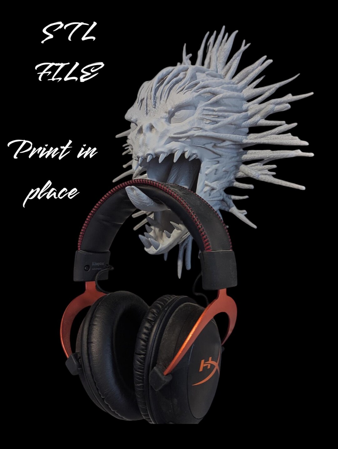 3D Printed Monster Headset Stand STL File, Print in Place, No Supports ...