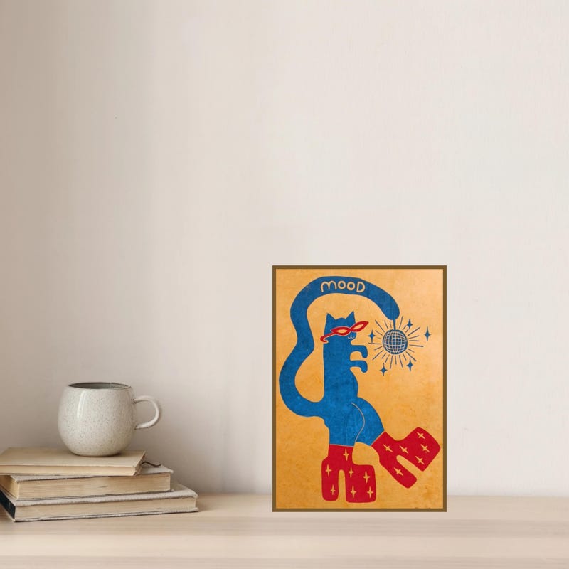 Funky Cat Art - Etsy