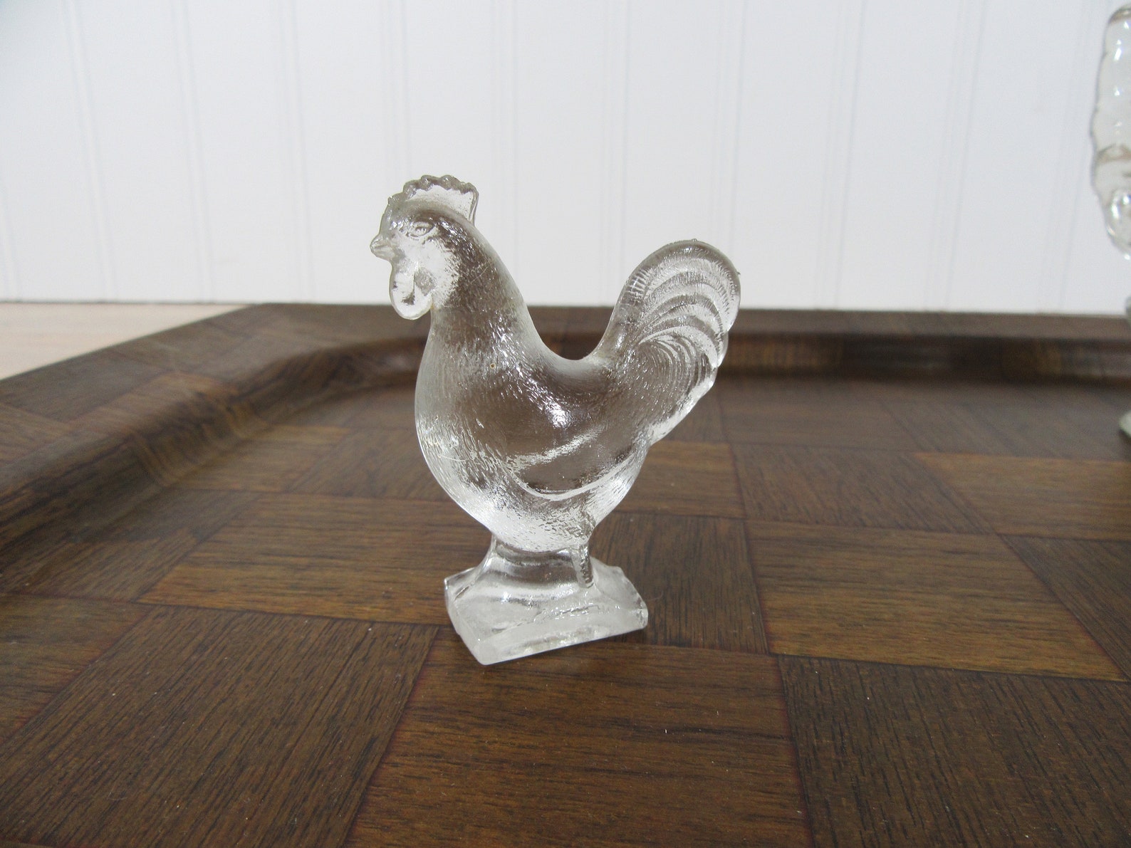 Set of 4 glass chickens for one price vintage 4 clear and | Etsy