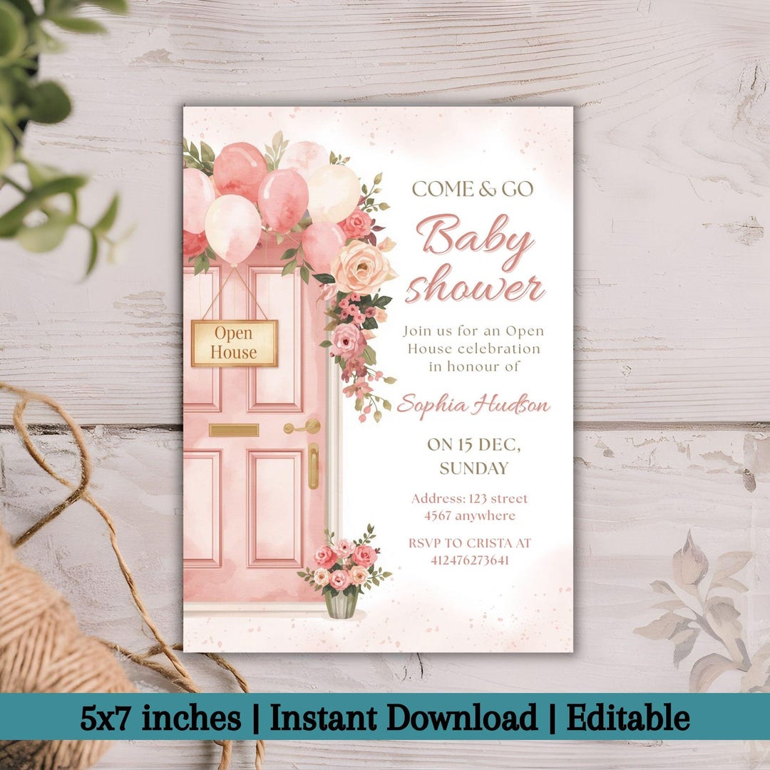 Open House Baby Shower Invitation | Editable Baby Sprinkle Invite ...