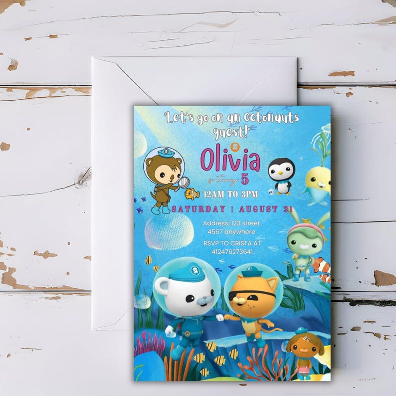 Editable Octonauts Birthday Party Invitation Template, Octonauts ...