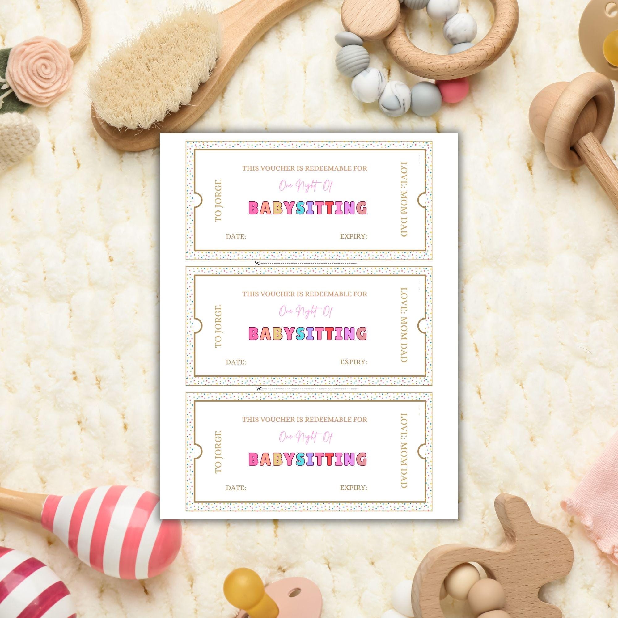 Editable Babysitting Coupon Template, Babysitting Voucher, Babysitting ...