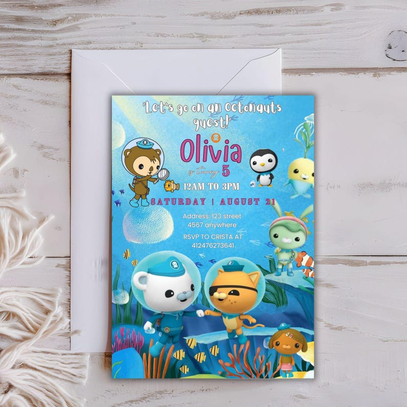 Editable Octonauts Birthday Party Invitation Template, Octonauts ...