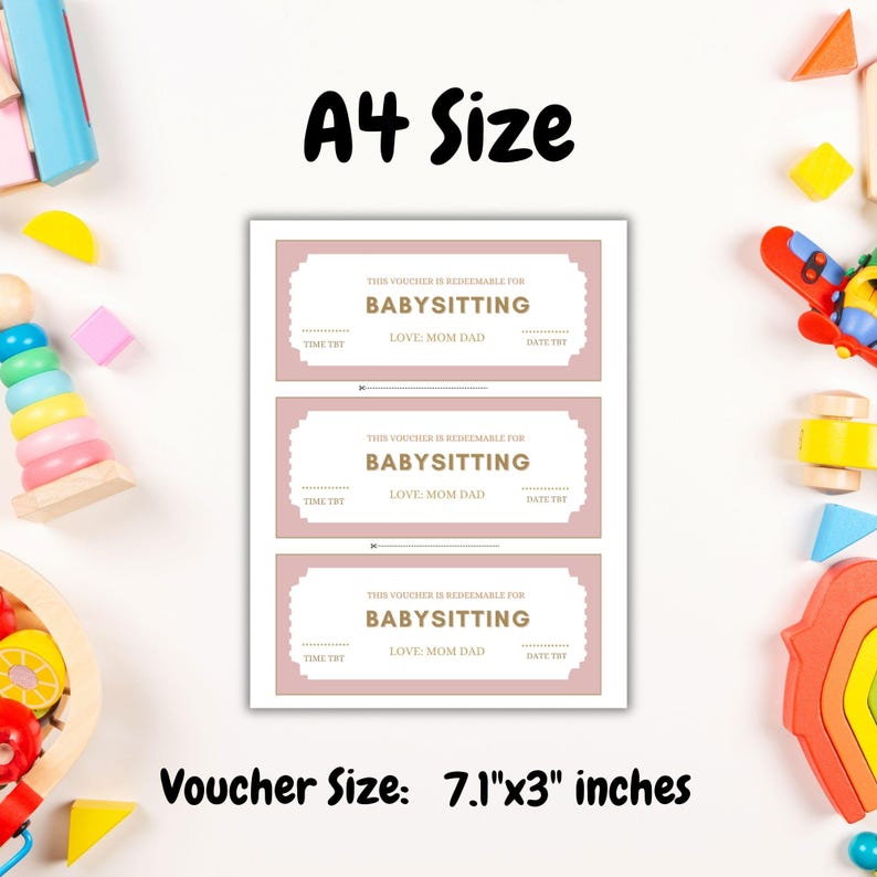 Editable Babysitting Coupon Template, Babysitting Voucher, Babysitting ...
