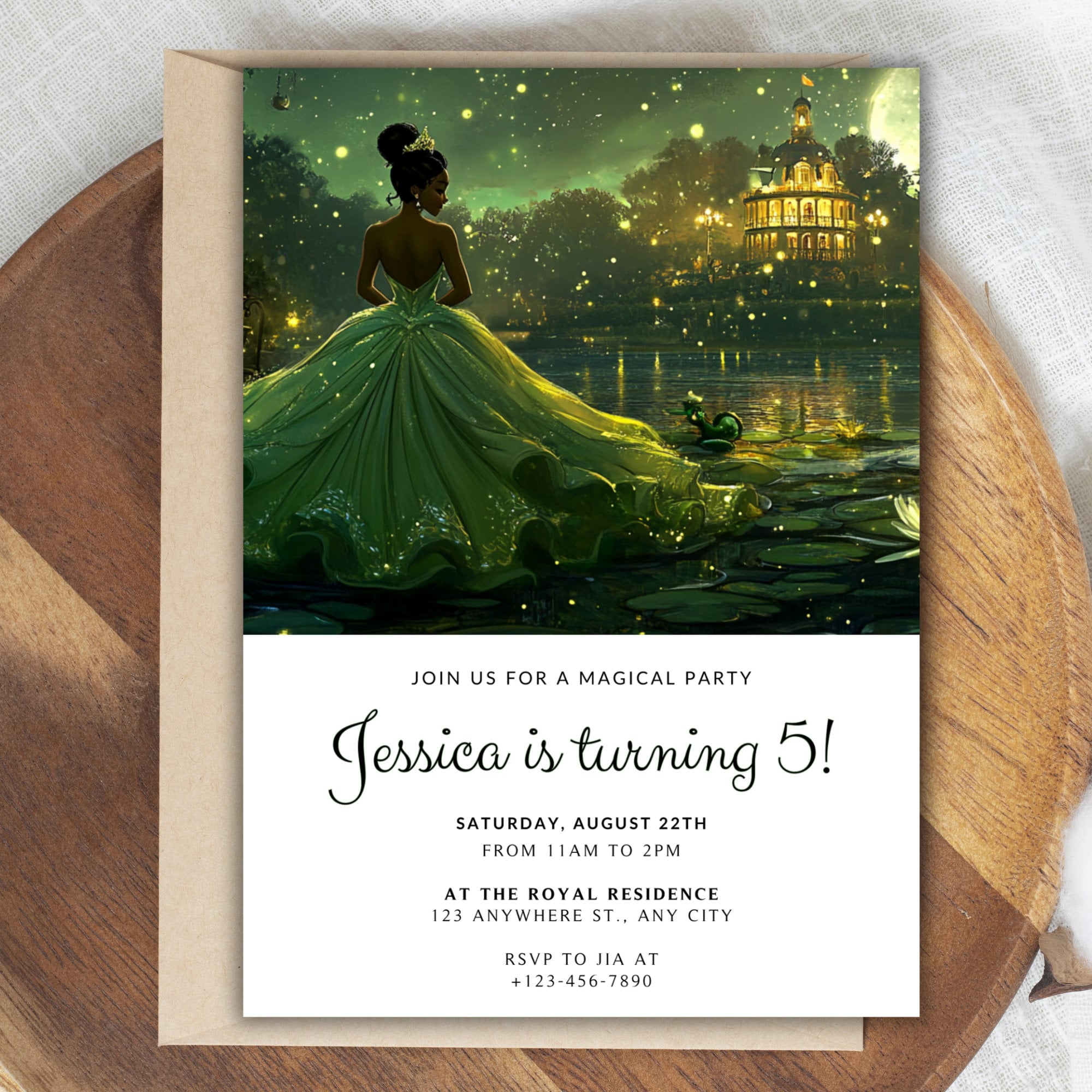Princess Frog Birthday Invitation, Whimsical Fairy Tale Theme Enchanted Bayou Party Invite Cute ...