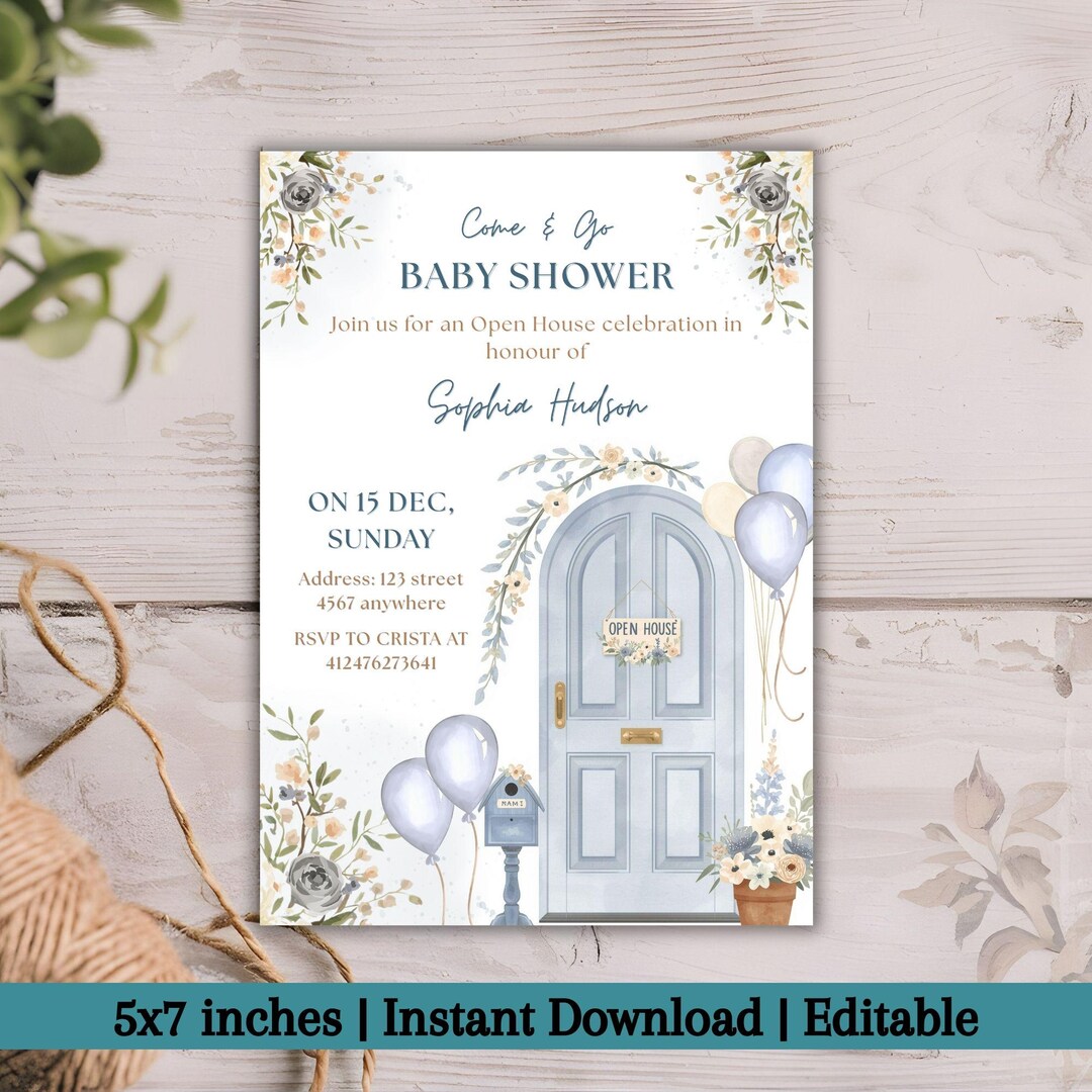 Open House Baby Shower Invitation | Editable Baby Sprinkle Invite ...