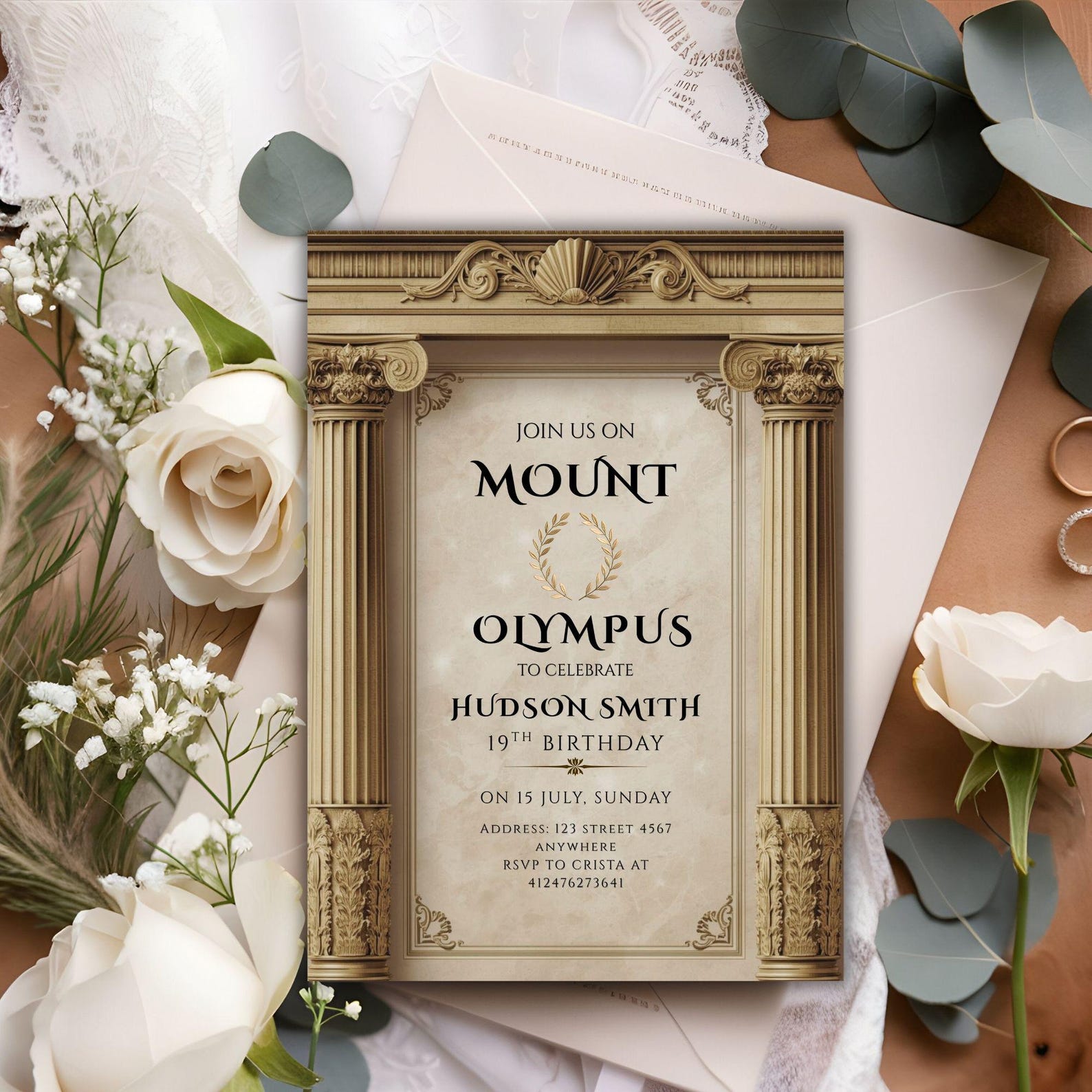 Greek Mythology Birthday Invitation | Ancient Scroll Party Invite ...