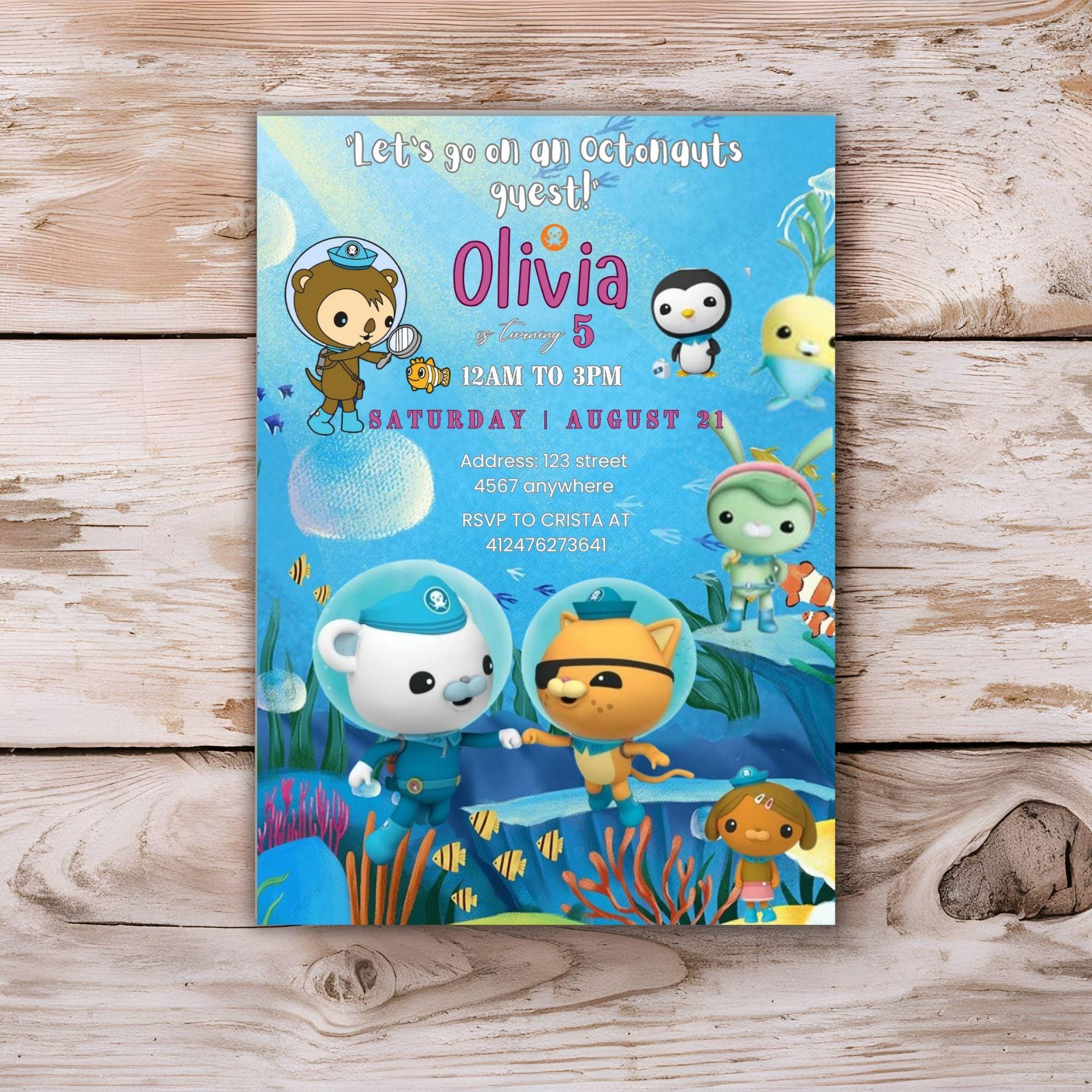 Editable Octonauts Birthday Party Invitation Template, Octonauts ...