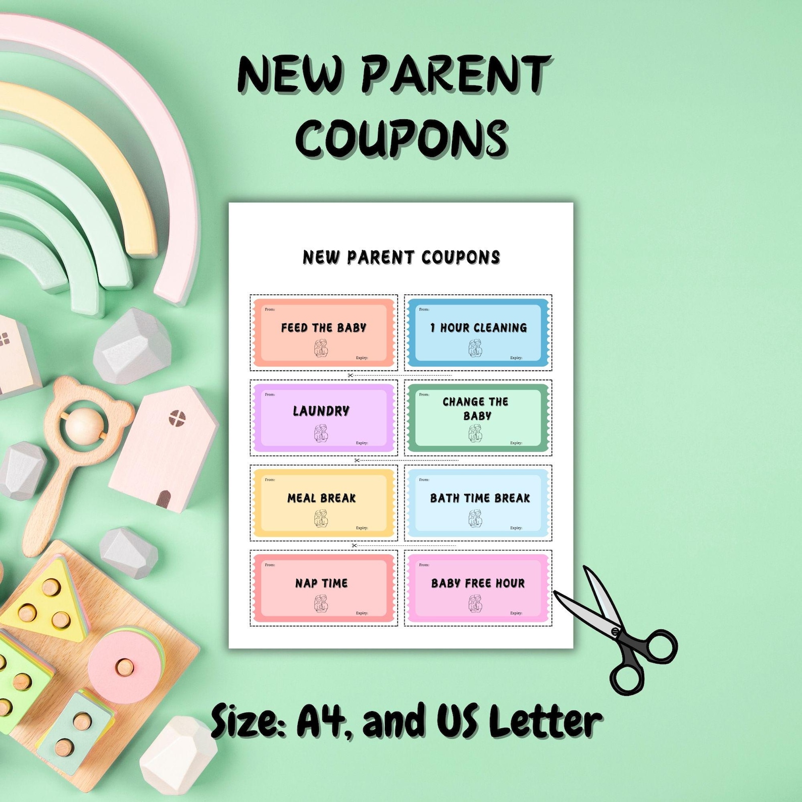 Editable New Parent Coupon Template, New Parent Voucher, Gift Card for ...