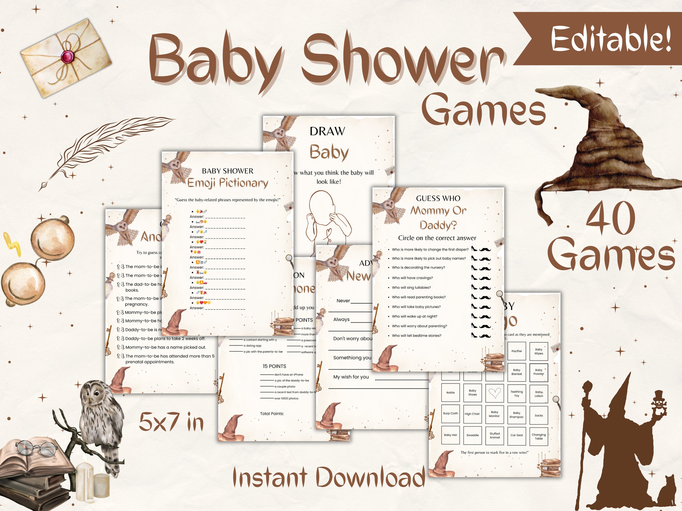 Wizard Baby Shower Games, Wizarding World Baby Shower Activities, Magic ...