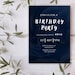 Editable Men’s Birthday Invitation Template, Blue Leather Look ...