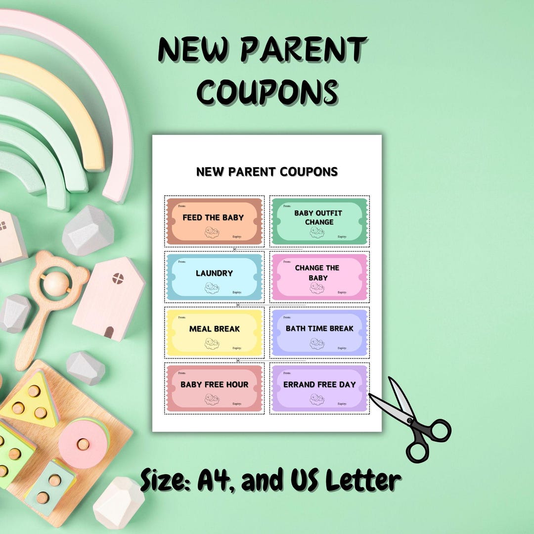 Editable New Parent Coupon Template, New Parent Voucher, Gift Card for ...