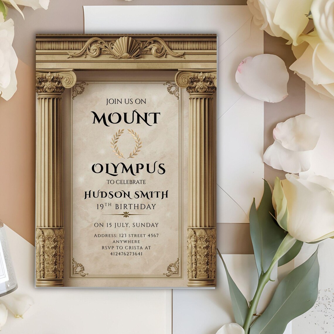 Greek Mythology Birthday Invitation | Ancient Scroll Party Invite ...