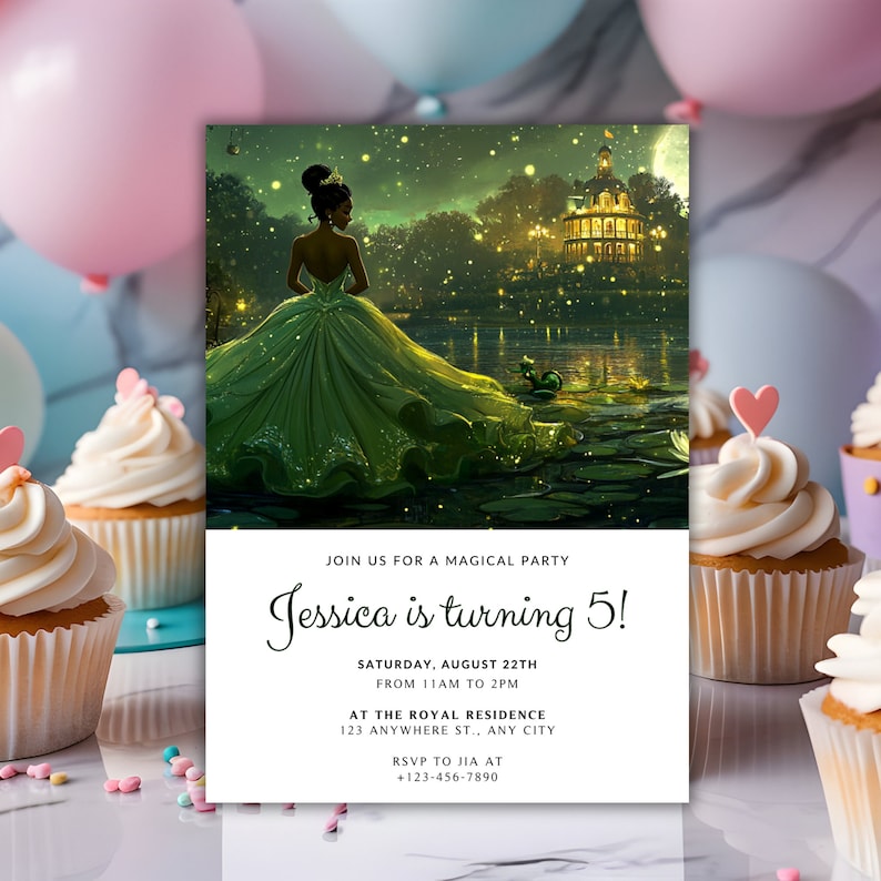 Princess Frog Birthday Invitation, Whimsical Fairy Tale Theme Enchanted ...