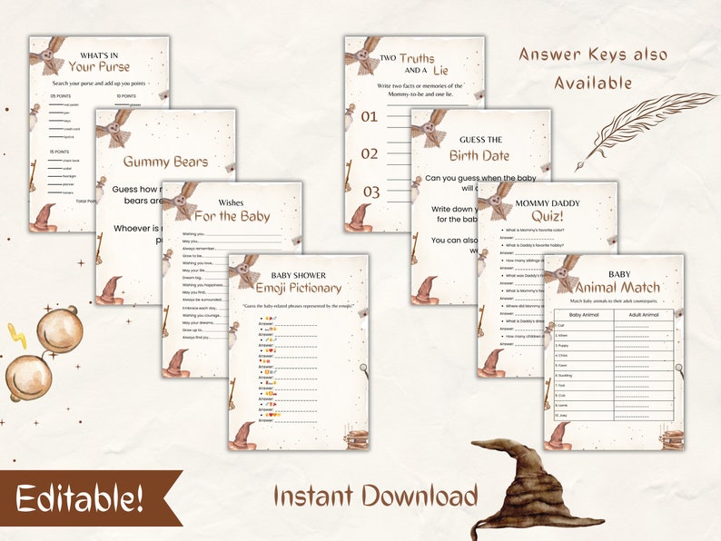 Wizard Baby Shower Games, Wizarding World Baby Shower Activities, Magic ...