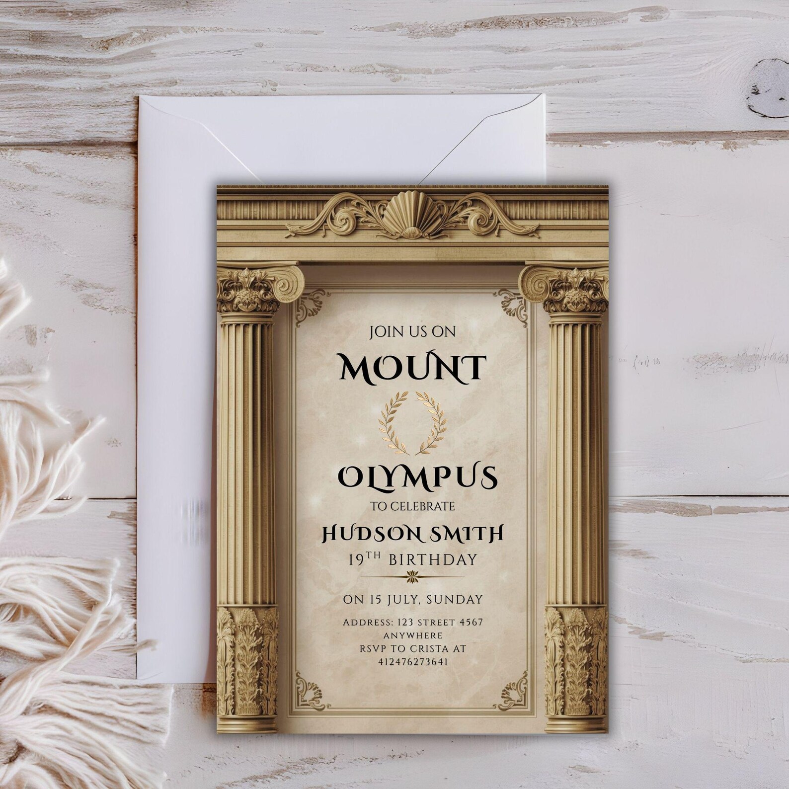 Greek Mythology Birthday Invitation | Ancient Scroll Party Invite ...