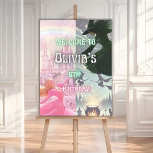 Wicked Theme Birthday Welcome Sign, Green and Pink Wicked Musical ...