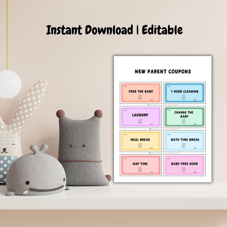 Editable New Parent Coupon Template, New Parent Voucher, Gift Card for ...