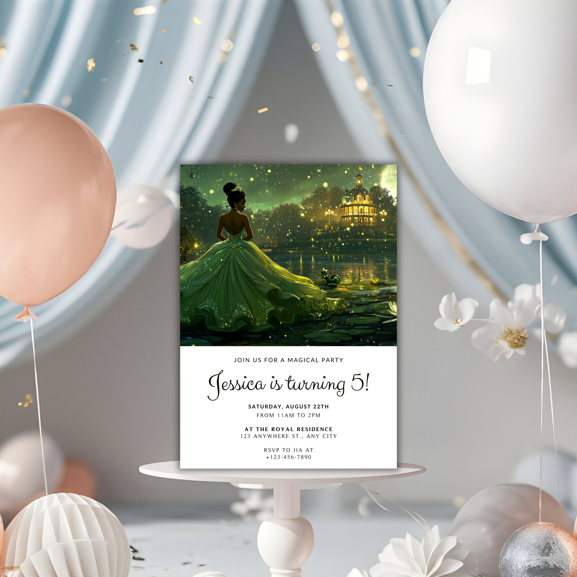 Princess Frog Birthday Invitation, Whimsical Fairy Tale Theme Enchanted ...