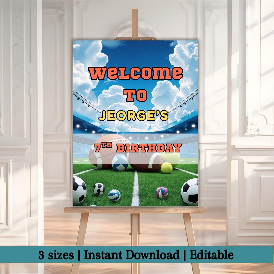 Editable Field Day Welcome Sign Template | Sports Event Welcome Poster ...