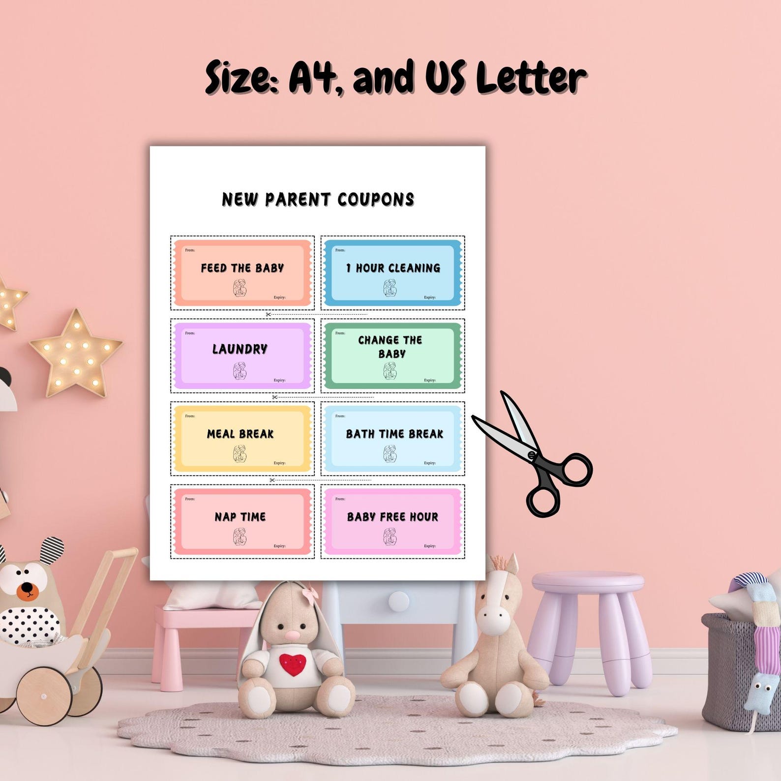Editable New Parent Coupon Template, New Parent Voucher, Gift Card for ...