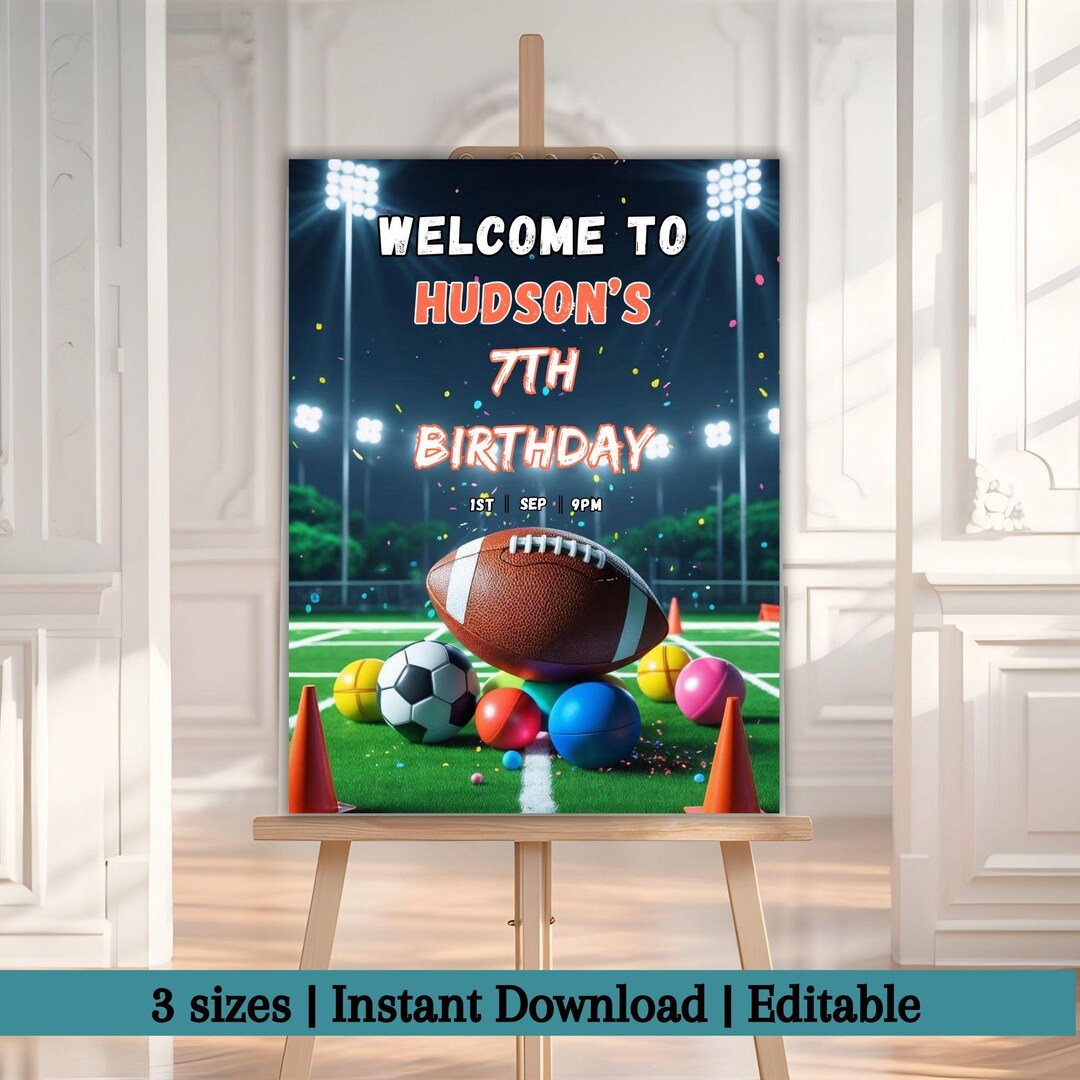 Editable Field Day Welcome Sign Template | Sports Event Welcome Poster ...