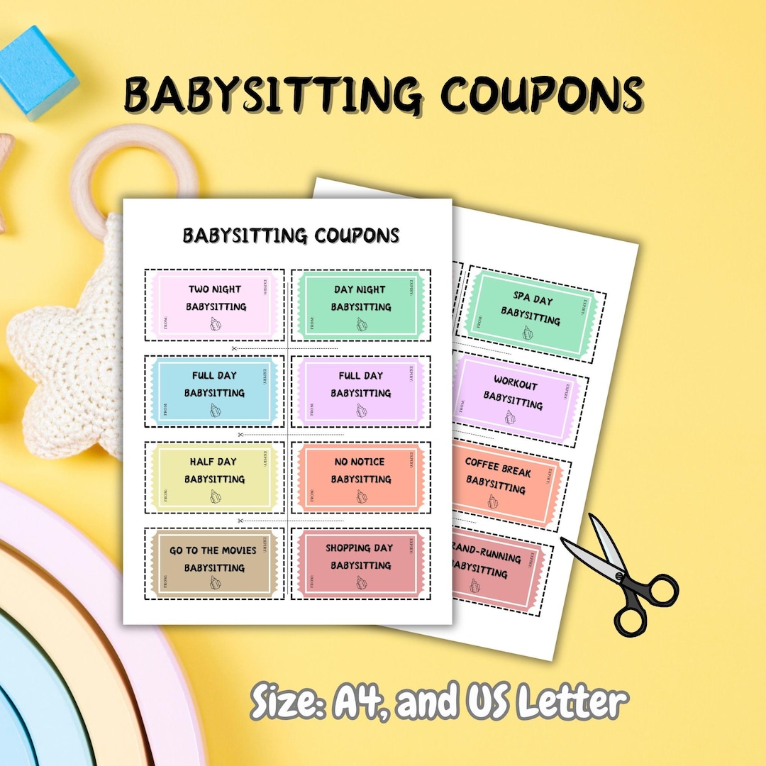 Editable Babysitting Coupon Template, Babysitting Voucher, Babysitting ...