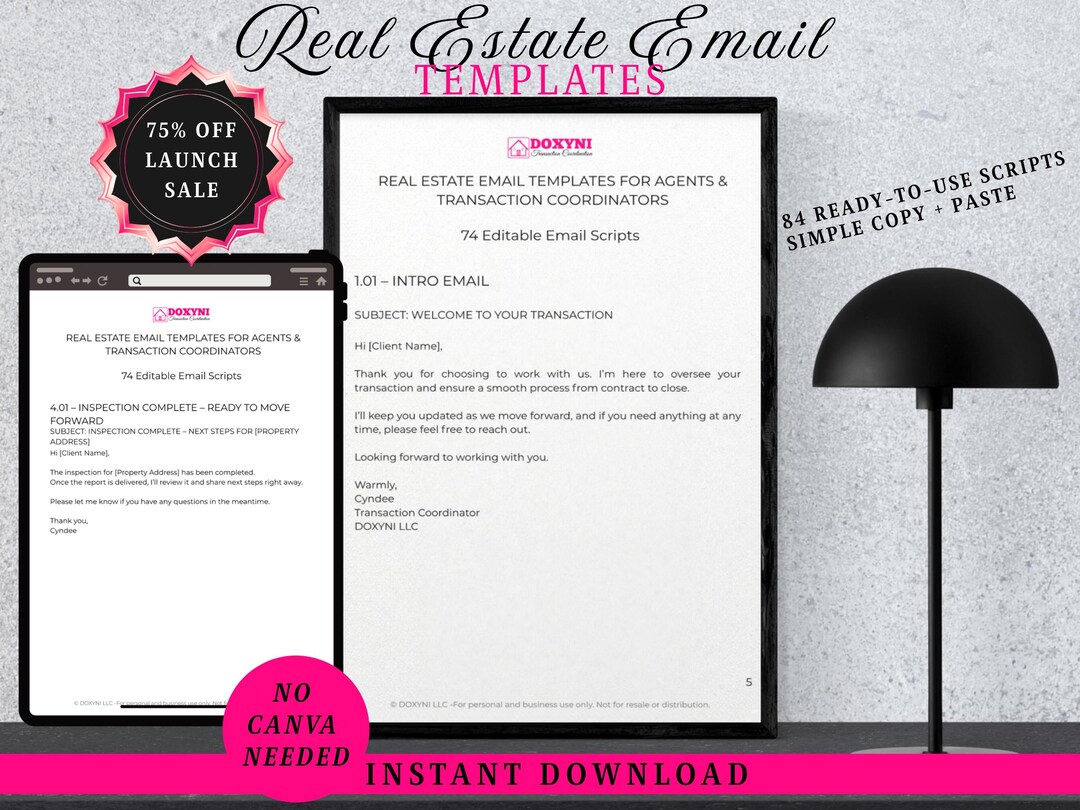 Transaction Coordinator Email Templates, Real Estate Email Templates ...