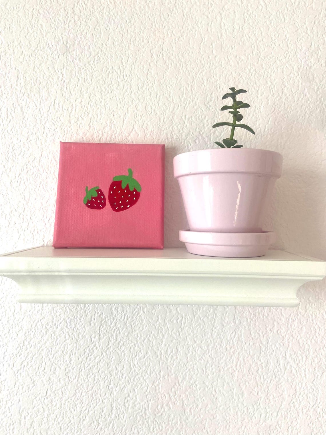 Mini Strawberry Canvas Painting - Etsy