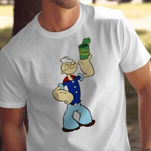 Popeye T-shirt, Cartoon Character Tee, Spinach Lover Gift, Classic ...