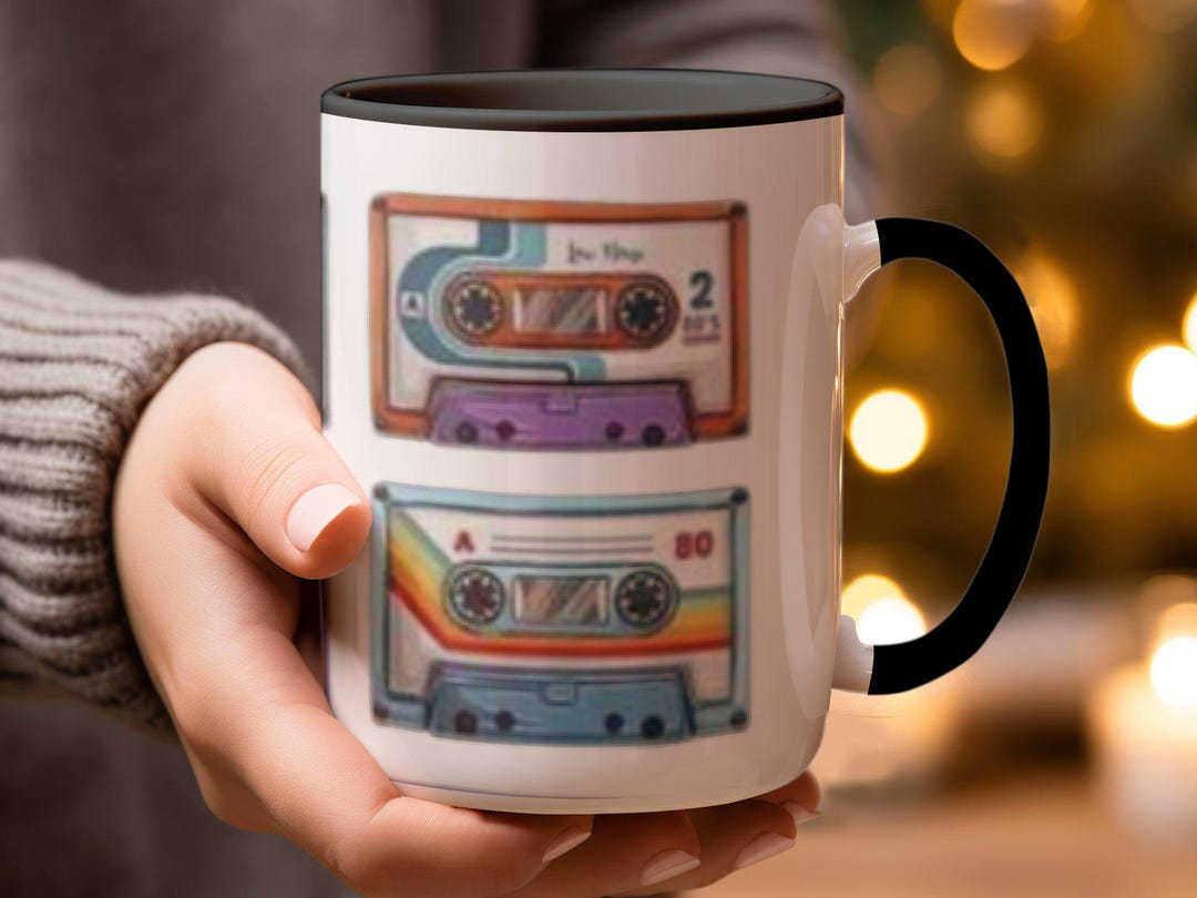 Retro Cassette Tape Mugs, Vintage Music Lover Gift, Unique Coffee Cup ...
