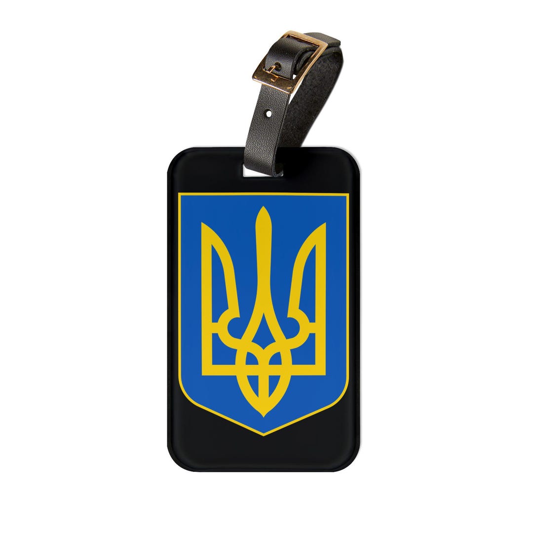 Ukrainian Tryzub Luggage Tag, Rurik Dynasty Symbol, Travel Bag Tag ...