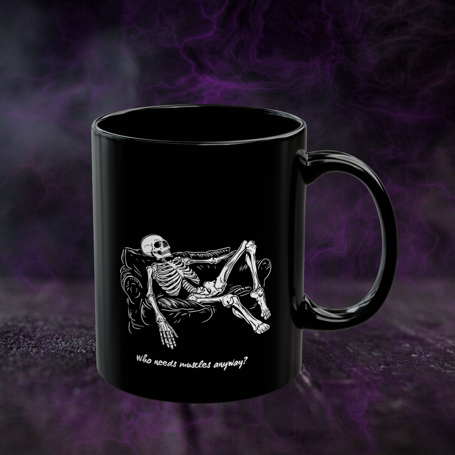 Cool Skeleton Vibes Mug, Cool Look Skeleton Design, Halloween Essence ...