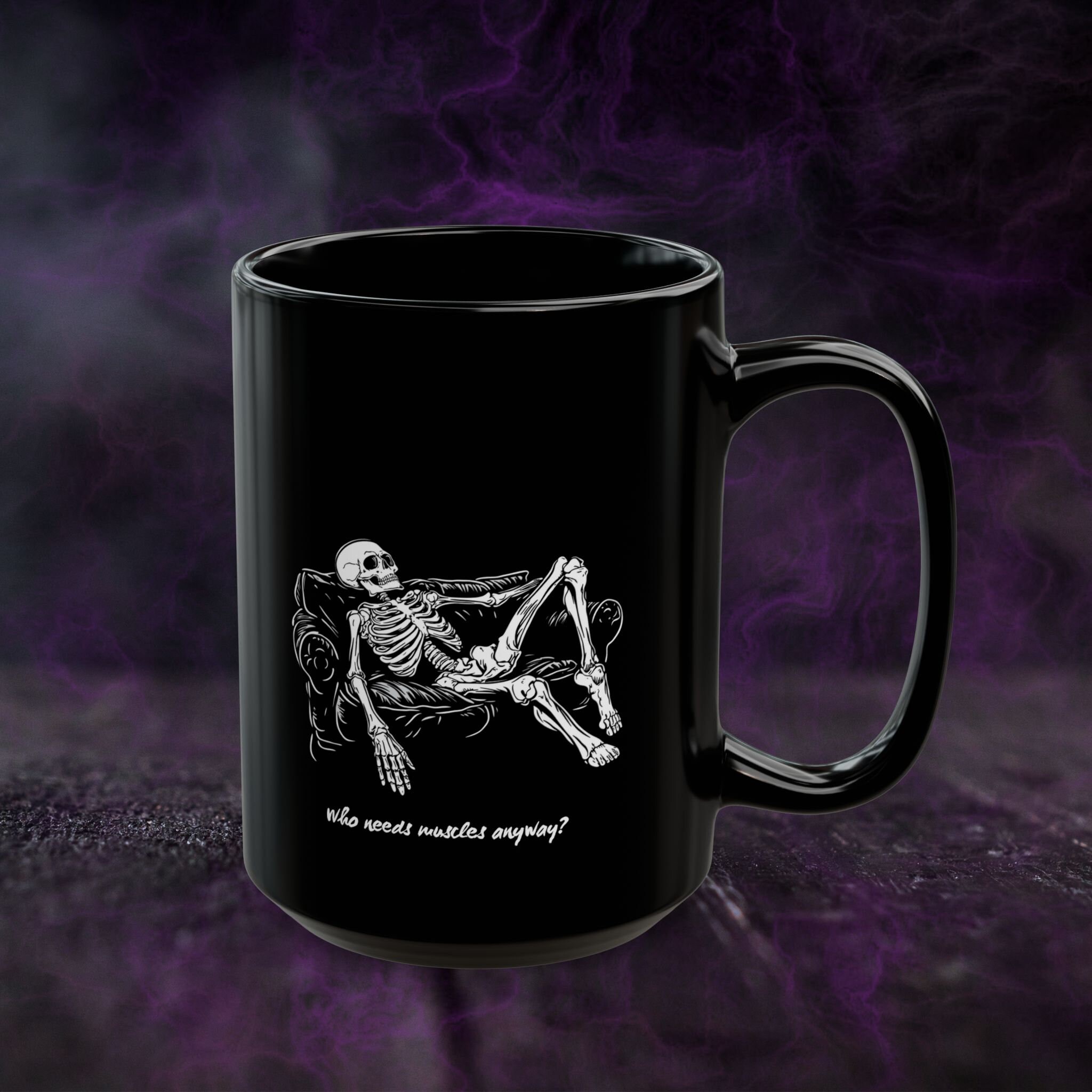 Cool Skeleton Vibes Mug, Cool Look Skeleton Design, Halloween Essence ...
