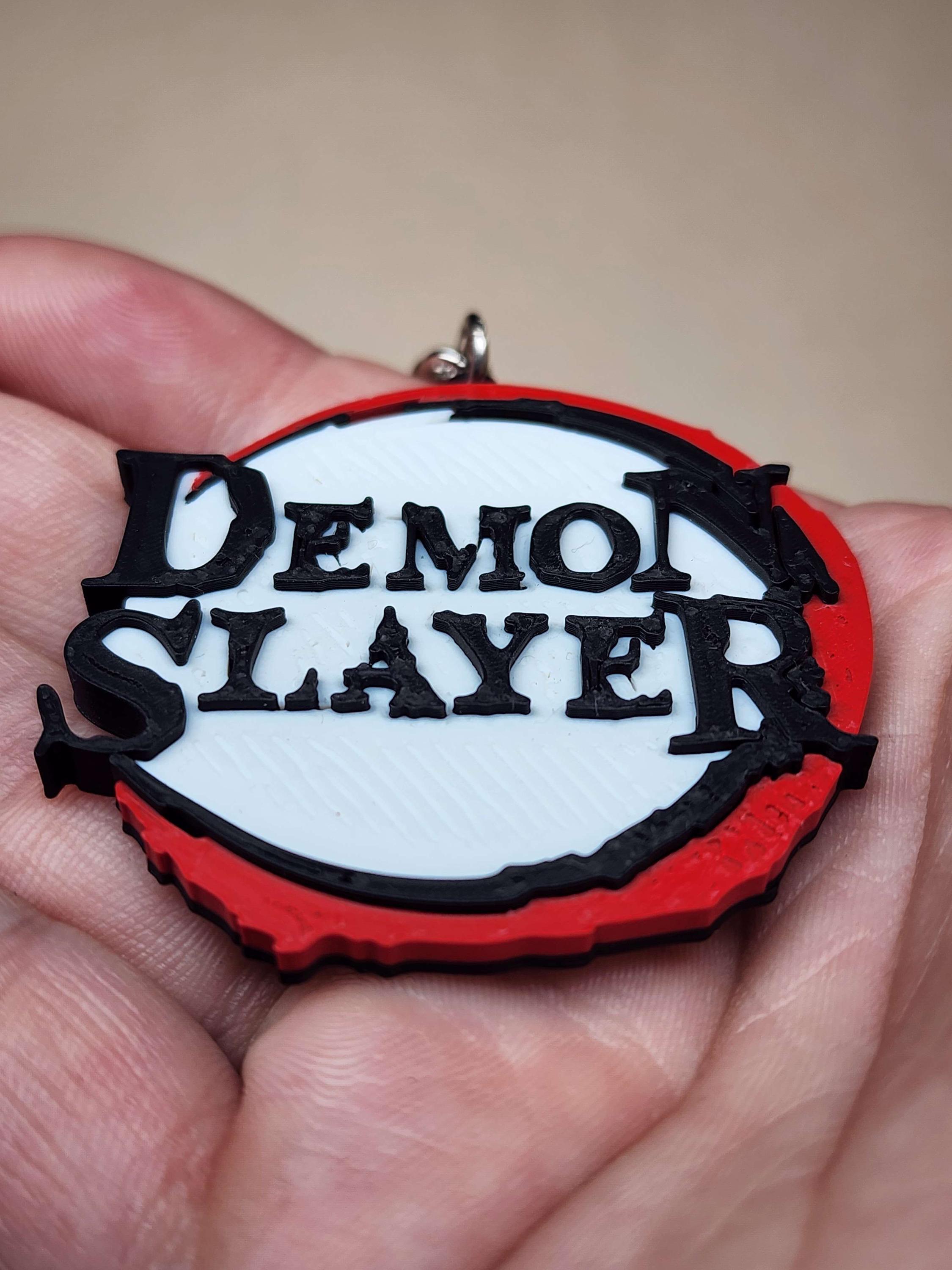 Demon Slayer Logo Keychain - Shiny Holographic Back. - Etsy