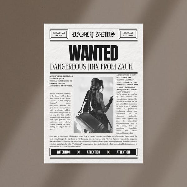 Arcane Jinx Wanted Poster - Etsy