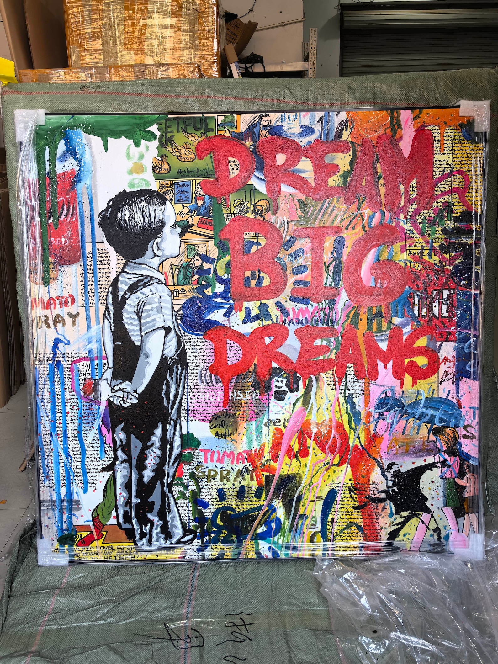 Banksy Quality Oil Painting Wall Art, Hand-drawn Pop Art, Personalized ...
