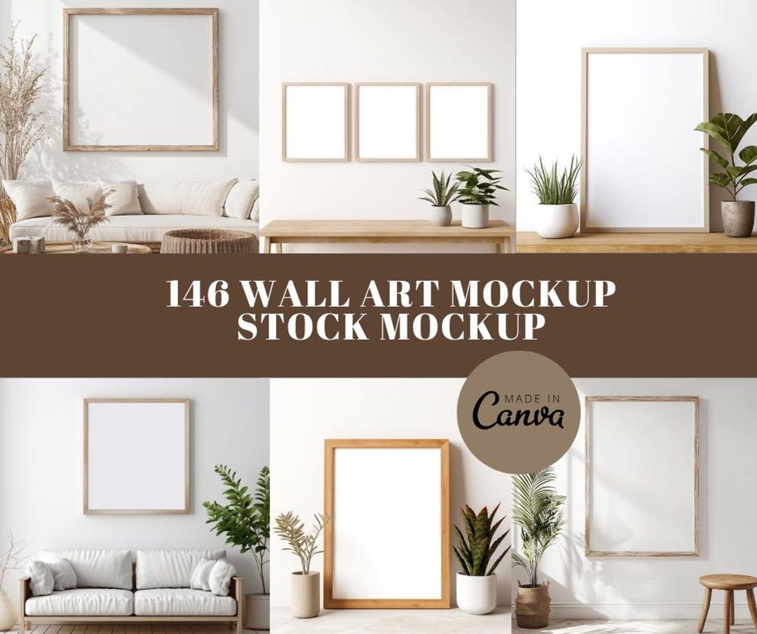 146 Wall Art Mockup Set | MRR PLR | Minimalist Digital Artwork for ...
