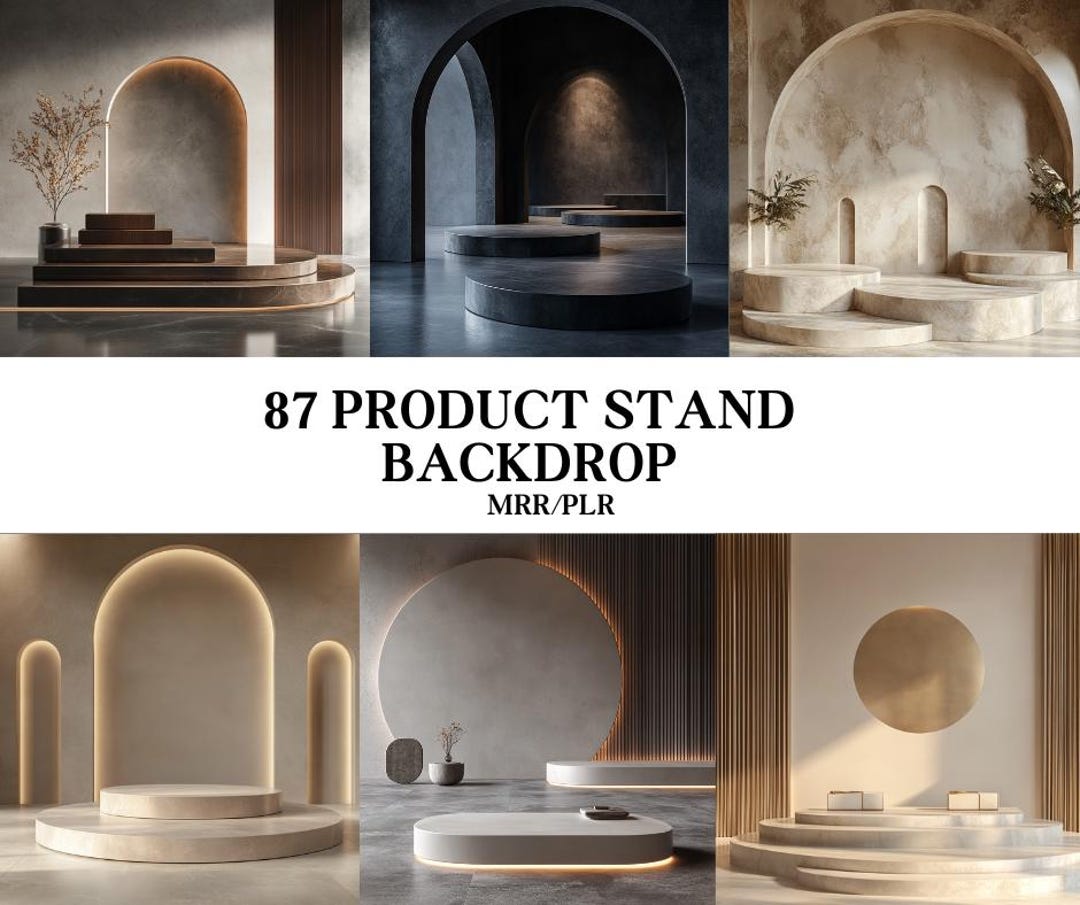 87 Product Stand Backdrops | MRR & PLR License | Digital Backgrounds ...
