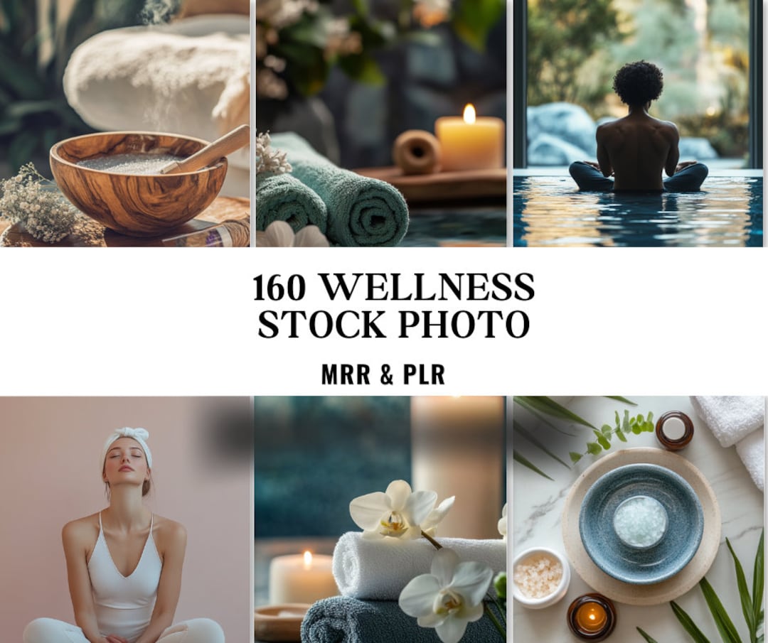 160 Wellness Stock Photos Bundle MRR & PLR, Yoga Meditation ...