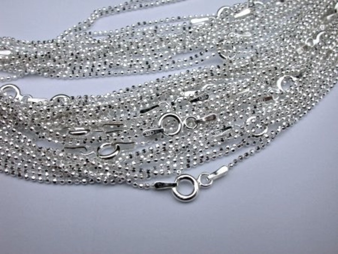 17 Inch Diamond Cut Ball Chain Sterling Silver 1.2 Mm Thick - Etsy