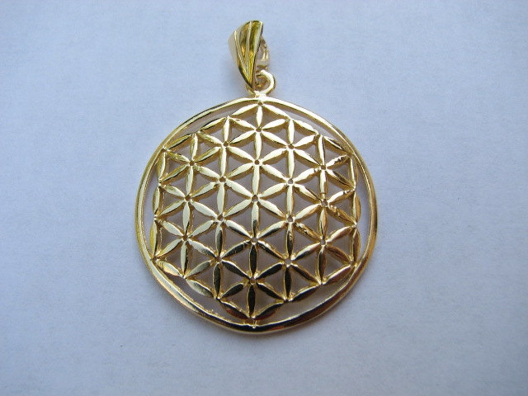 Original Flower of Life Pendant Gold Filled, Large Charm, Sacred ...