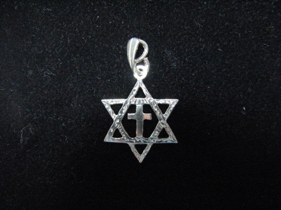 Sterling Silver Star of David and Cross Pendant 1 Inch Length - Etsy