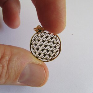 Gold Flower of Life Pendant, 14K Gold Flower of Life Charm, Original ...